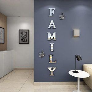 Wall Decor | Family Wall Decor Letter Signs Acrylic Mirror Stickers ...